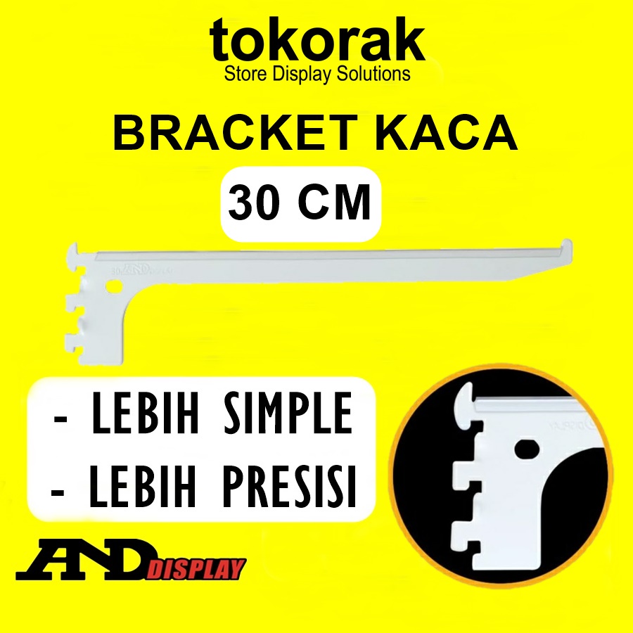 Jual BRACKET KACA 30 CM PUTIH DAUN BRAKET SIKU AMBALAN RAK DINDING 30CM ...