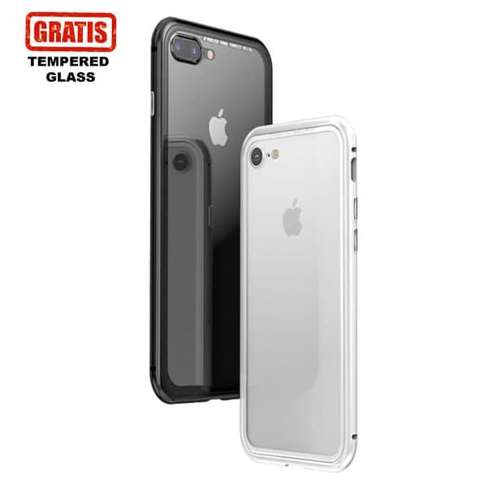 Jual iPhone 7/8 Premium Transparent Aluminium Magnetic (Casing Original ...