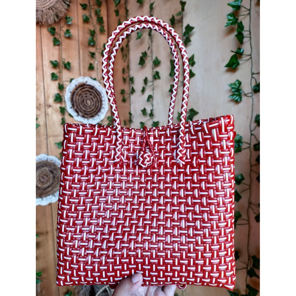 Jual Tas anyaman model anyam terbaru plastik jali premium murah ...