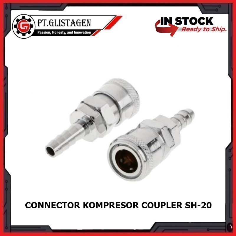 Jual Quick Coupler SH 20 Sambungan Selang Kompresor Recoil Cuk Kopler ...