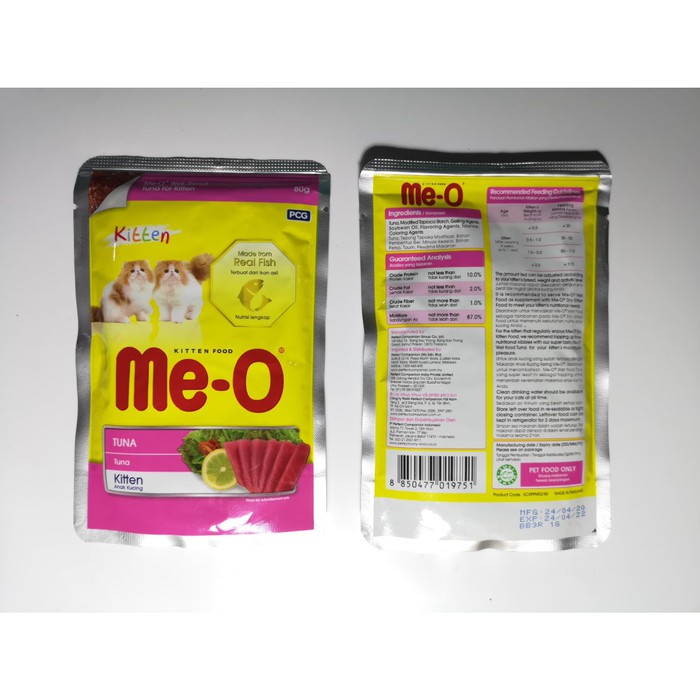 Jual 6pcs Me-O Meo Pouch Sachet Kitten Tuna 80 gram Cat Food | Shopee ...