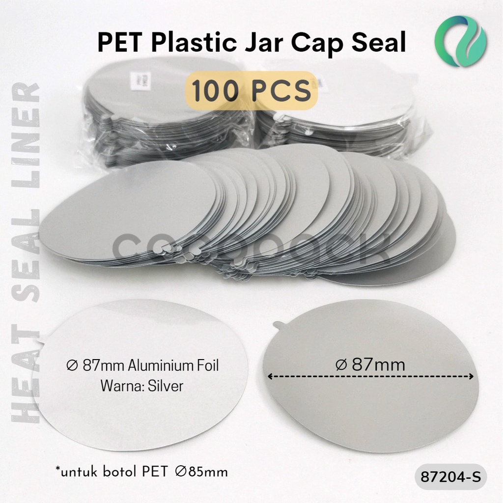 Jual Segel Aluminium Foil Silver Seal Botol PET with Ear 87mm 100PCS ...