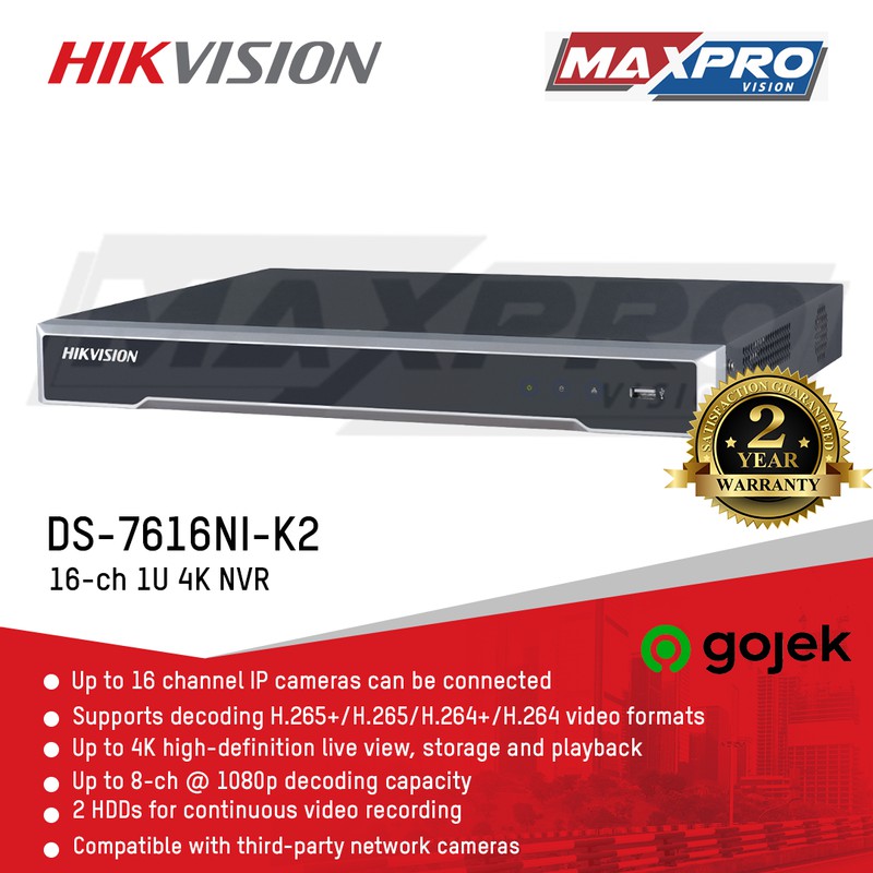 Jual DS-7616NI-K2 - HIKVISION NVR 16 CH | Shopee Indonesia