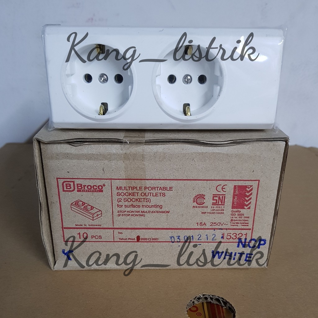 Jual BROCO 15321 STOP KONTAK 2 LUBANG BROCO 15321 / TERMINAL BROCO ...