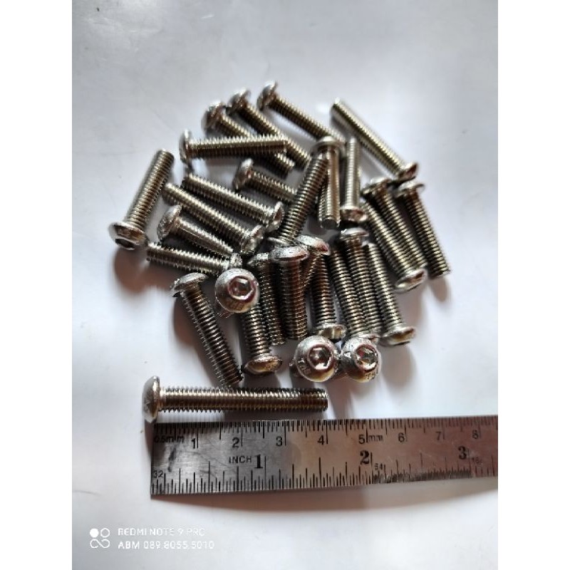 Jual Baut L Stainless Button M6 x 40 atau Baut 10 Panjang 4cm | Shopee Indonesia