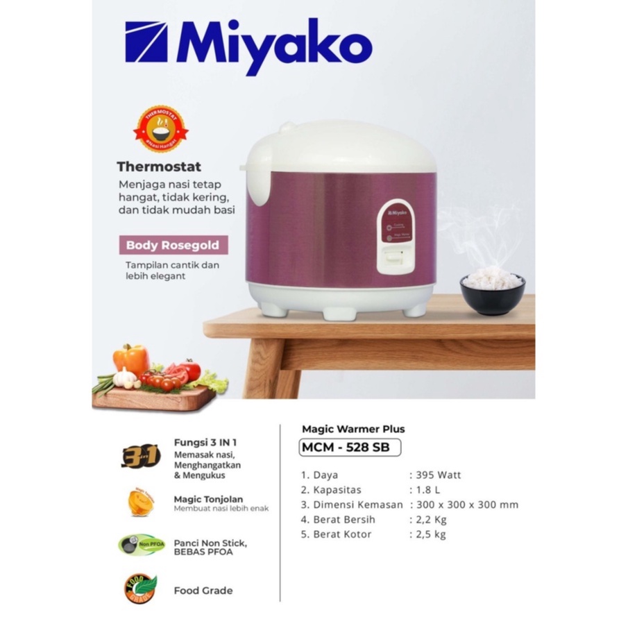 Jual Magic com / rice cooker Miyako 528 1,8 liter tanggung murah bagus ...