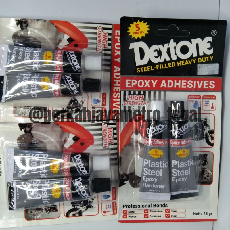 Jual Lem Besi Kayu Keramik Plastik Dextone 5 Menit Plastic Steel Epoxy ...