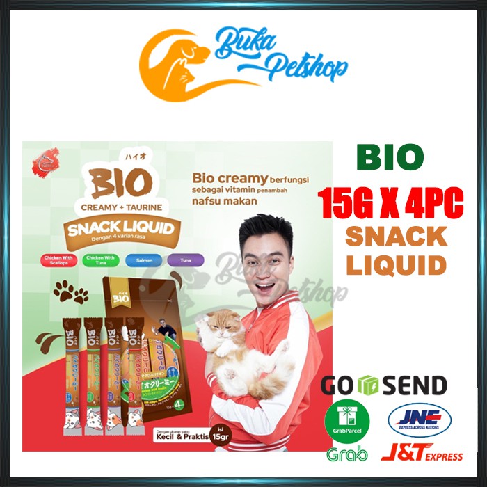 Jual Snack Kucing BIO CREAMY 15g x 4pc Cemilan Kucing BIO CREAMY ...