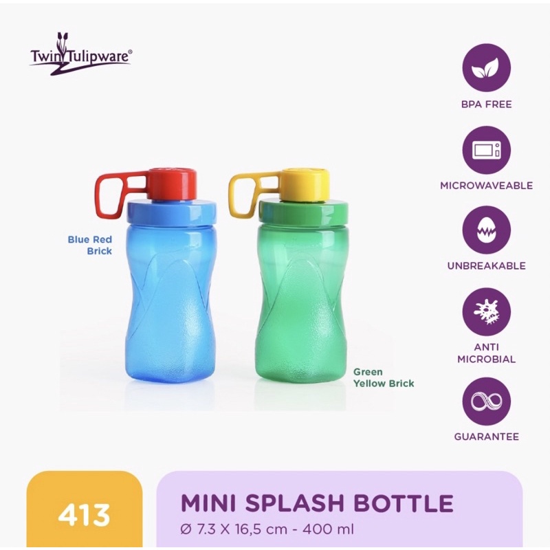 Jual Twin Tulipware Mini Splash Bottle (botol minum mini) | Shopee ...