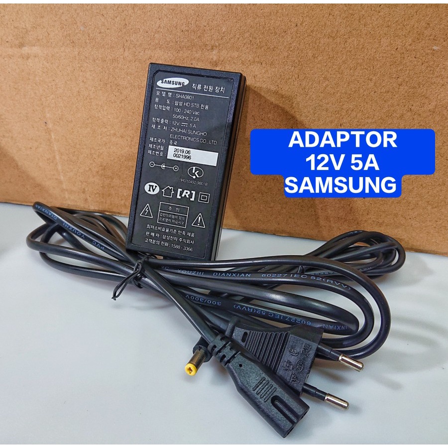 Jual Adaptor 12V 5A SAMSUNG Original KOREA / 12 Volt 5 Ampere | Shopee ...