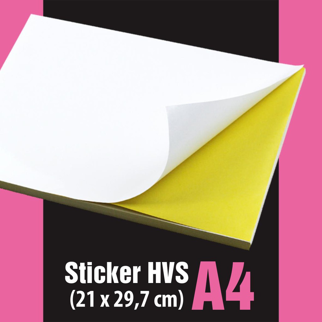 Jual Sticker HVS Polos, Label Stiker A4, 29,7 x 21 cm (1 pack/ 25 pcs ...