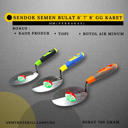 Jual Jual Sendok Semen Bulat 6' 7' 8' IGM Original Gagang Karet ...