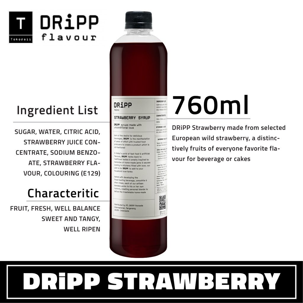 Jual Dripp Sirup / Syrup - Strawberry Syrup 760 ml ( Sirup Strawberry ...