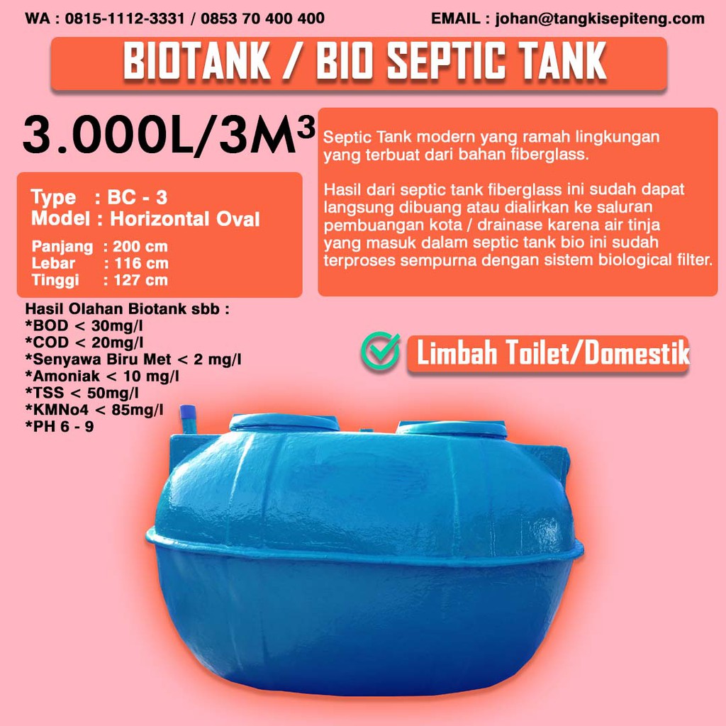 Jual Septic Tank Bio 3M3 / 3000 liter - System Biotech | Shopee Indonesia