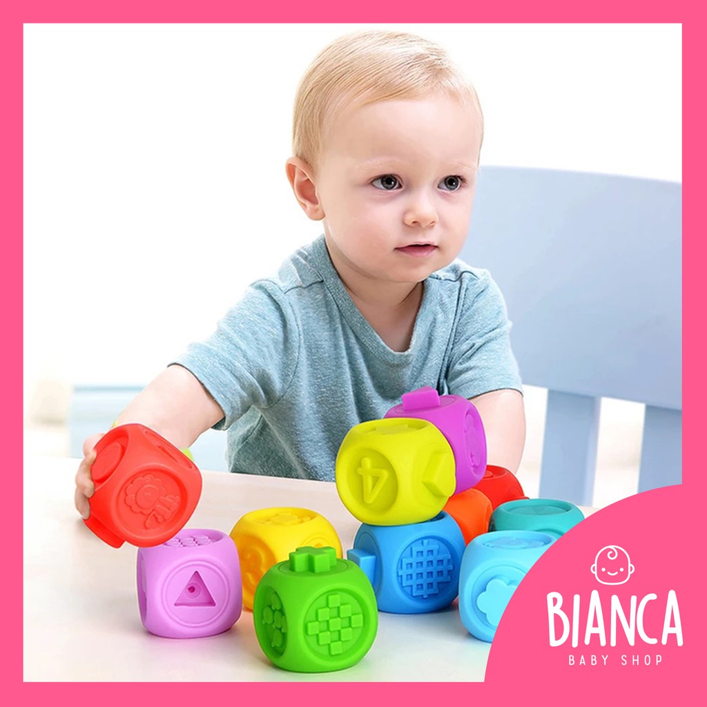 Jual BIANCA - Baby Soft Block 10 in 1 Bahan Soft Rubber | Shopee Indonesia