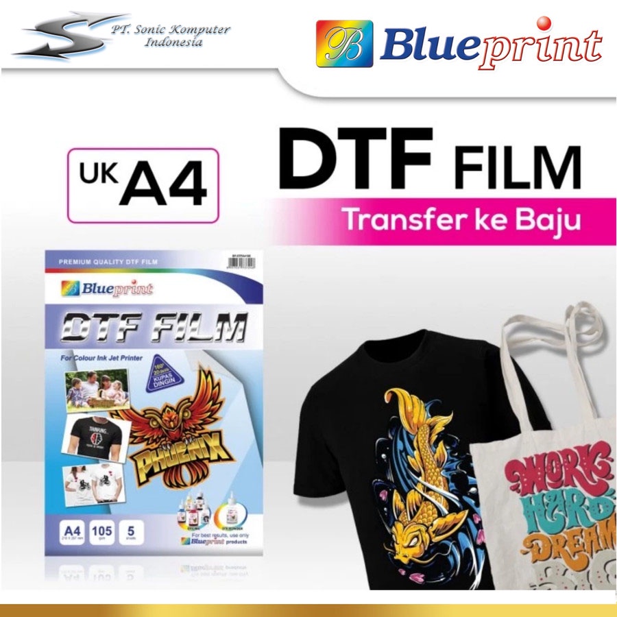Jual Kertas Transfer Film DTF BLUEPRINT / Digital Transfer Film PET A4 | Shopee Indonesia