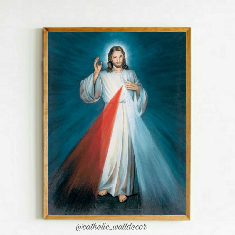 Jual Hiasan dinding Kristen Katolik gambar Tuhan Yesus Kerahiman Ilahi ...