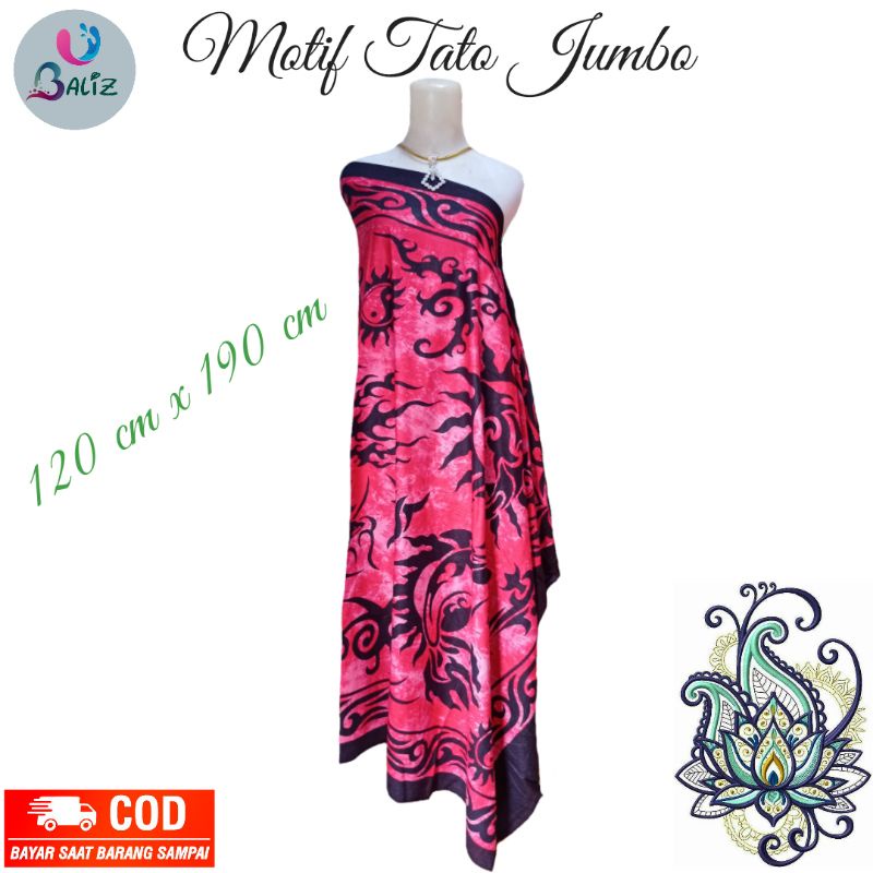 Jual Kain Bali Pantai - Kain Bali Motif New Tato Jumbo- Sarung Pantai ...