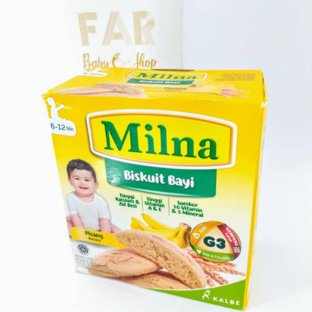 Jual MILNA Biskuit Bayi Pisang 6+ 130g / 130 g | Shopee Indonesia