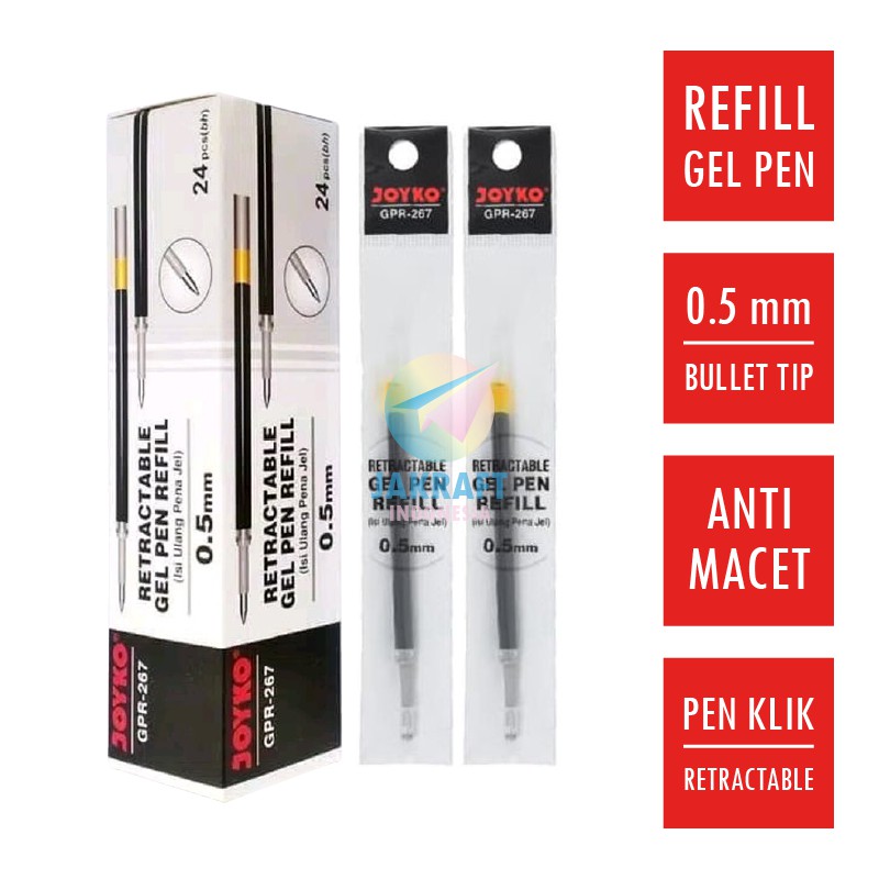 Jual (1 Pcs) Refill Isi Ulang Segala Pulpen Gel Pen Klik Ujung Normal ...