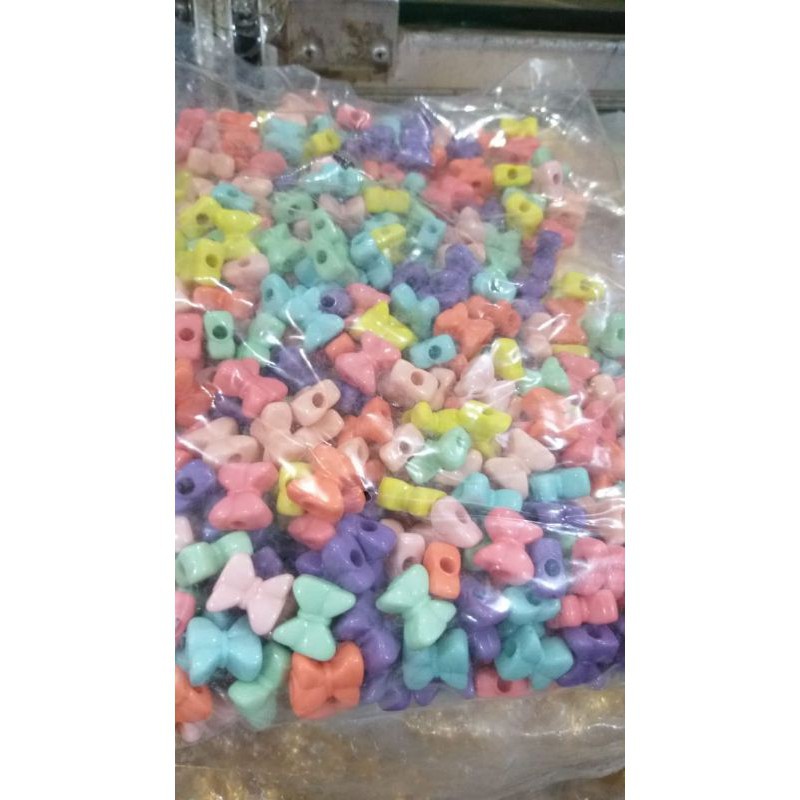 Jual BAHAN CRAFT manik2 bentuk pita // monte murah surabaya // mote ...