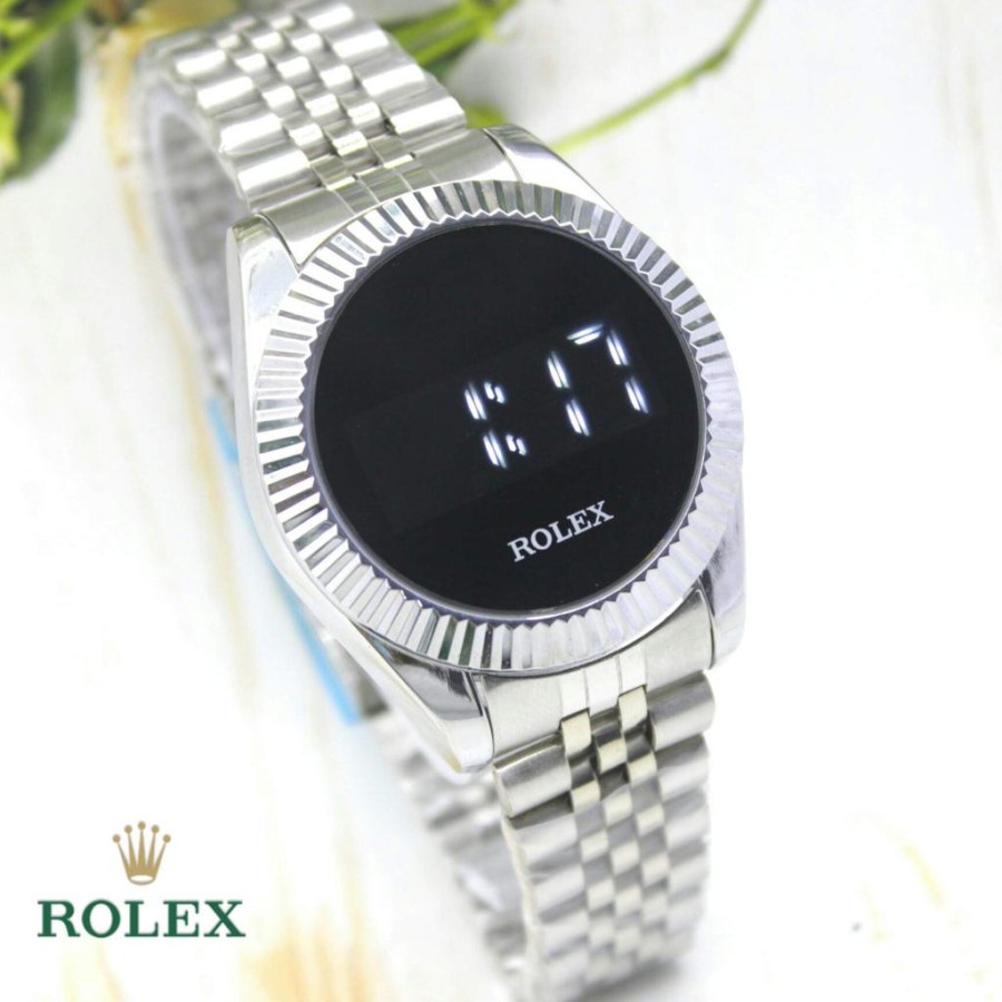Jual AIO SHOP - RST-01 JAM TANGAN PRIA WANITA UNISEX ROLEX DIGITAL STAINLESS LED TANGGAL IMPORT ...