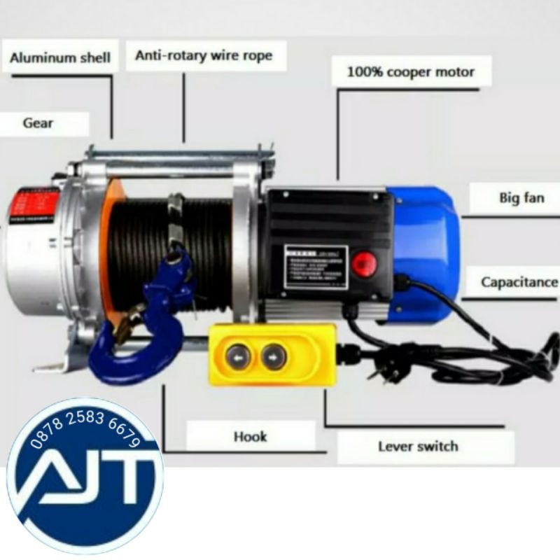 Jual KATROL LISTRIK 1200 KG X 50 METER WeKa ELECTRIC HOIST 1 PHASE WIRE ...