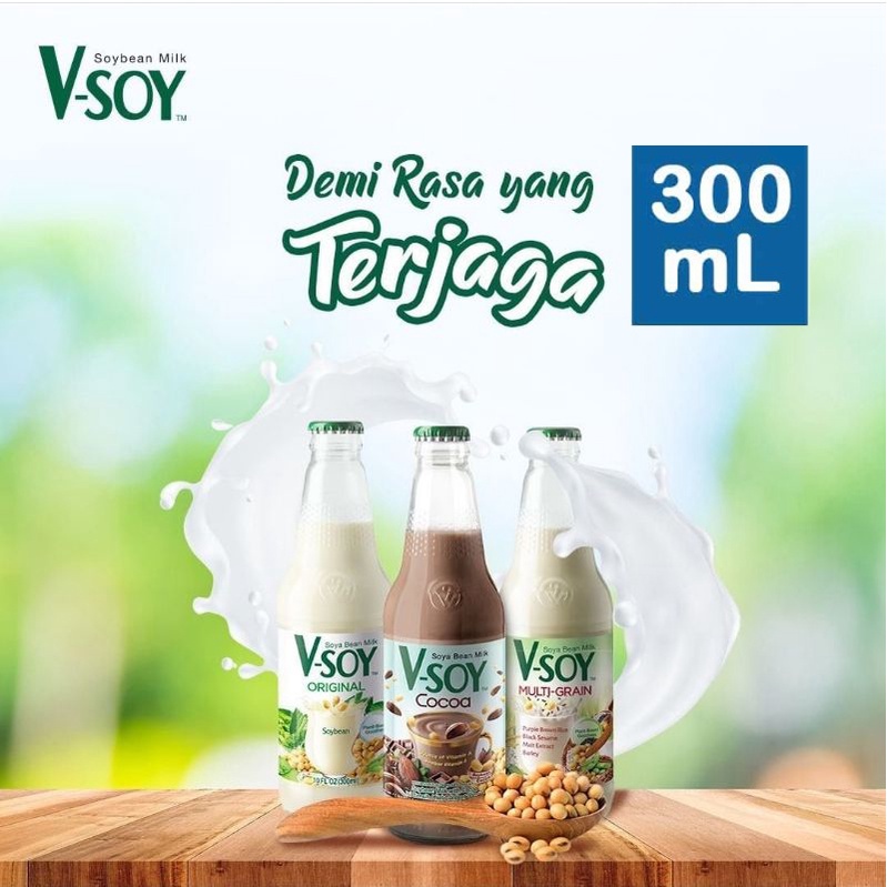 Jual VSoy susu kedelai botol kaca beling 300ml 300 ml V-Soy soya soy ...