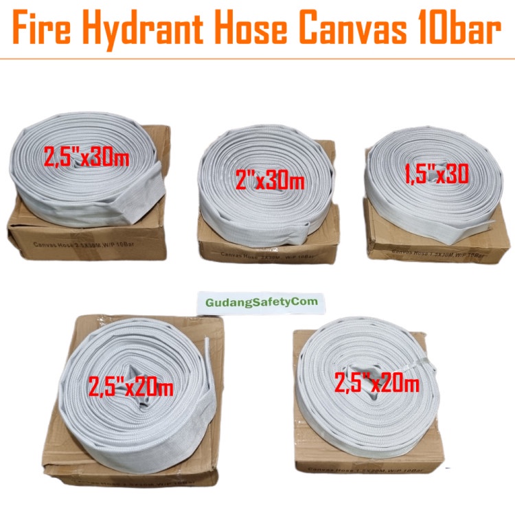 Jual Fire Hose Hydrant Canvas PU 10 Bar Selang Kanvas Hydrant Pemadam 1,5" - 2" - 2,5" | Shopee ...