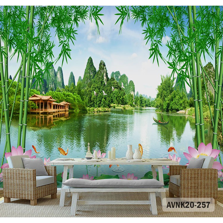 Jual Wallpaper Dinding Custom 3d | Ruang Makan | Motif Nature ...