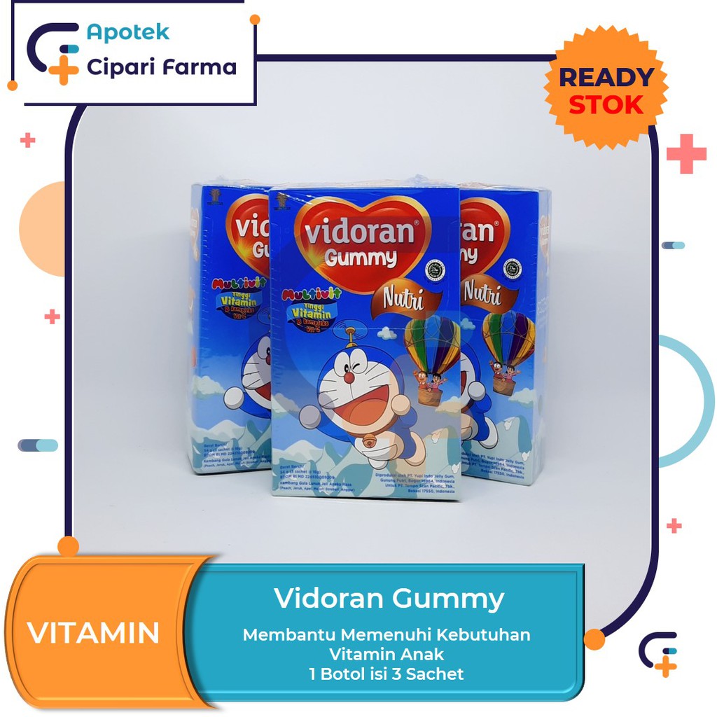 Jual Vidoran Gummy Multivitamin Anak 1 Box isi 3 Sachet | Shopee Indonesia