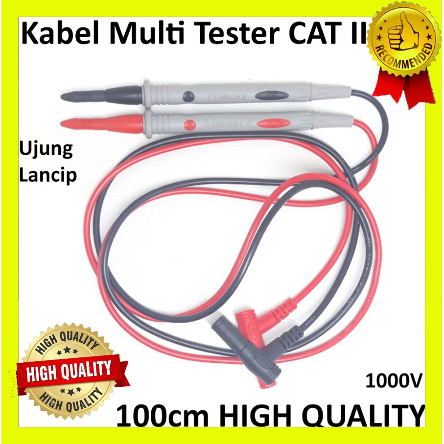 Jual Kabel Multi Tester TW Probe Tebal Jarum AVO CAT II 2 1000V SR JPN ...