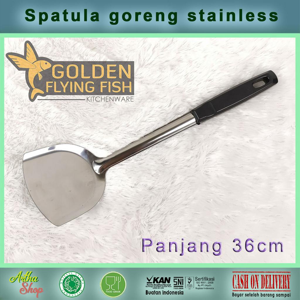 Jual Spatula goreng stainless golden flying fish | Shopee Indonesia