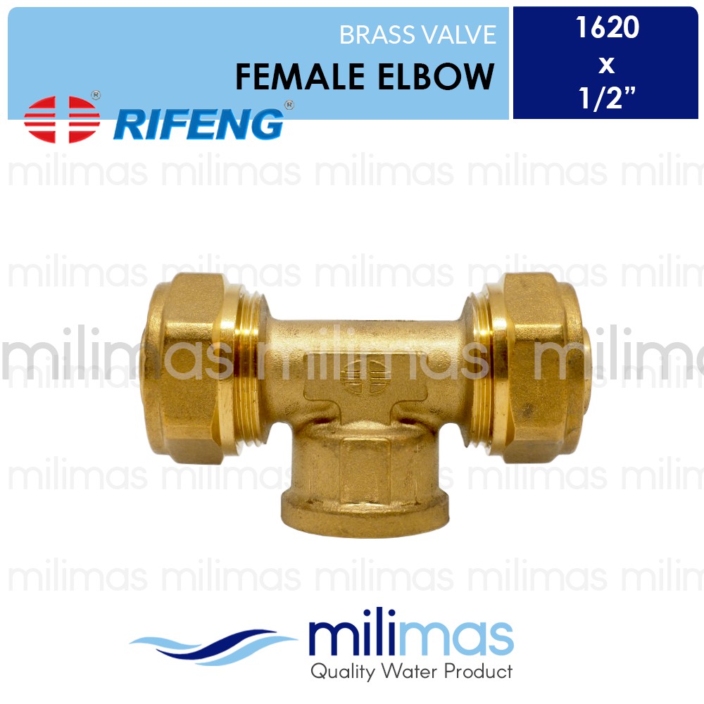 Jual RIFENG - Female TEE 1620 x 1/2" F x 1620 - Fitting PEX Kuningan ...