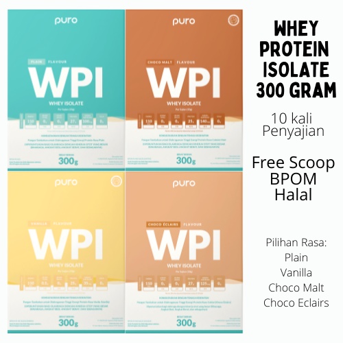 Jual Susu Gym Whey Protein Isolate Suplemen Fitness PURO WPI - 300 gram | Shopee Indonesia