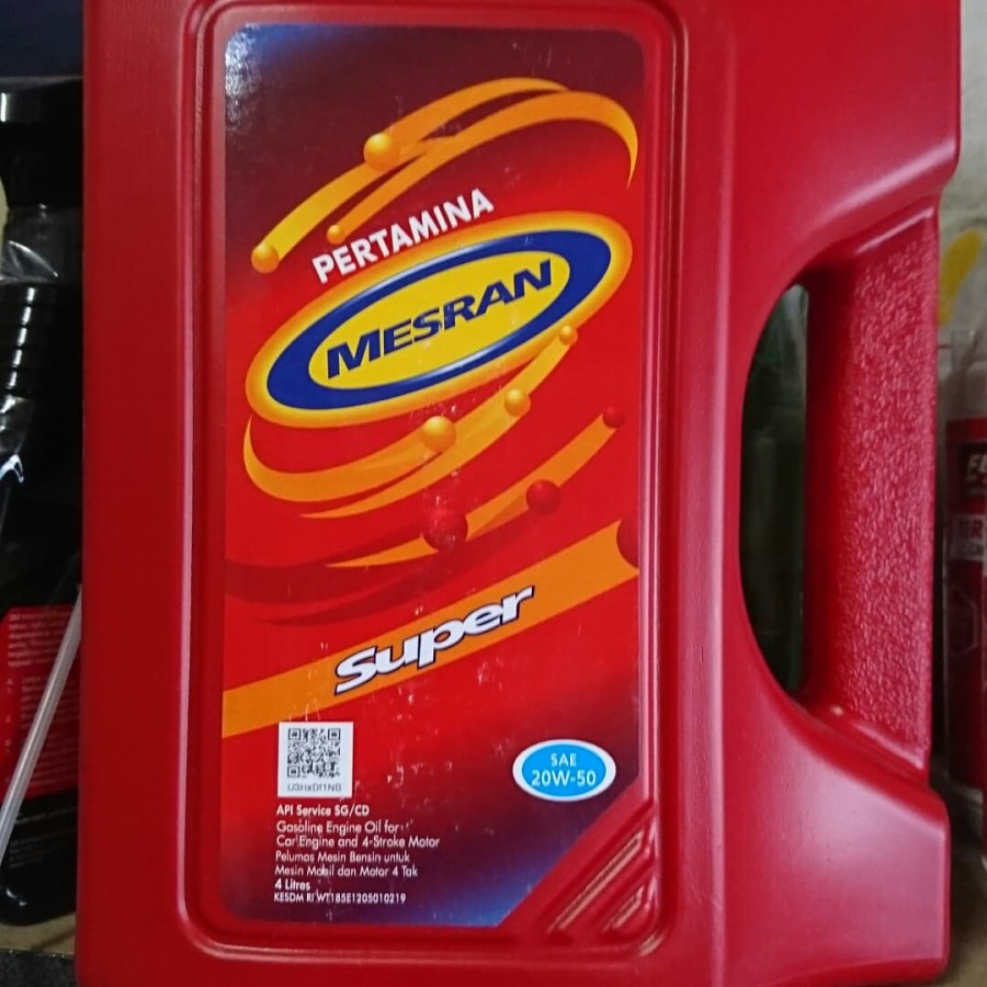 Jual Oli Mobil Pertamina Mesran Super 20W 50 Galon 4L API SG/CD Jaso MA ...