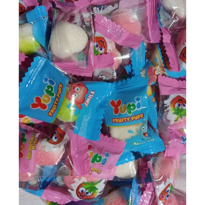 Jual permen yupi curah strawberry kiss dan fruity puff | Shopee Indonesia