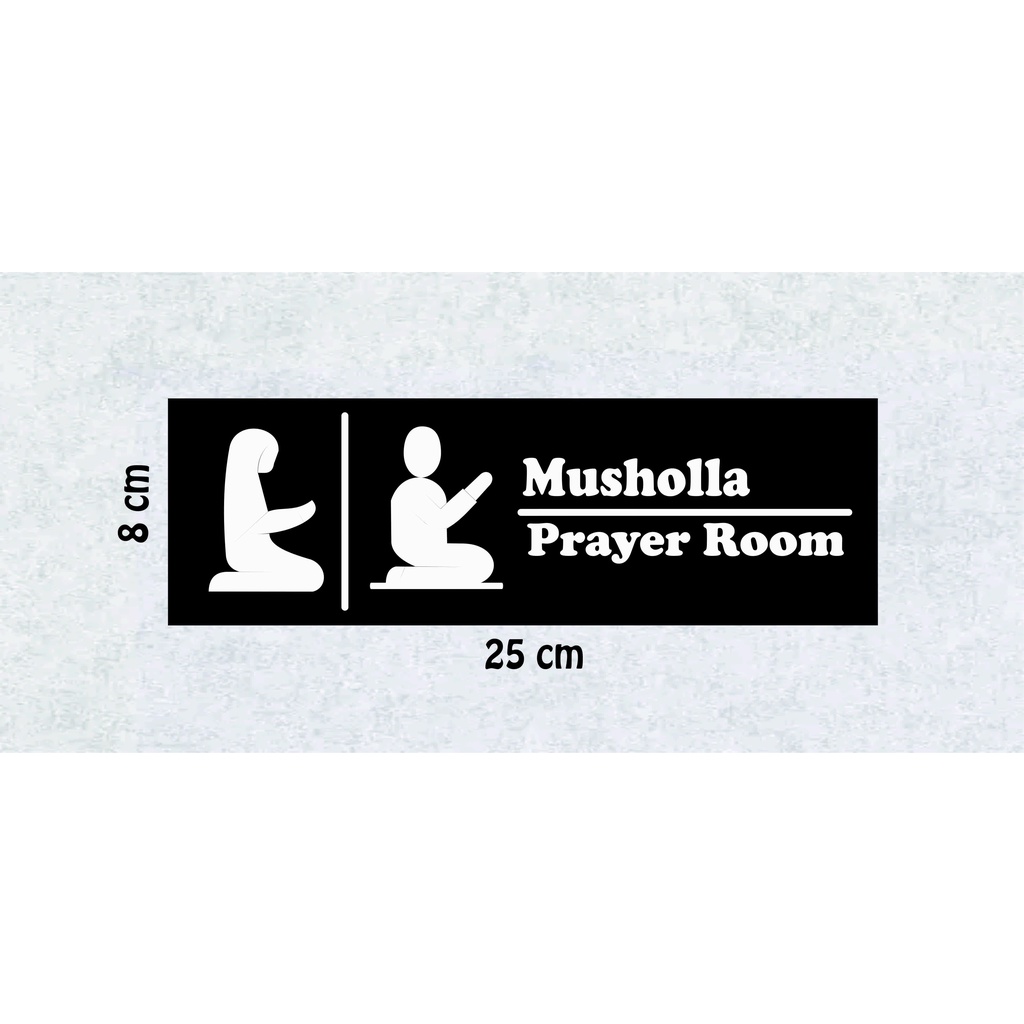 Jual Sign Akrilik Musholla/Logo Musholla/25cm x 8 cm/Custom Sign ...