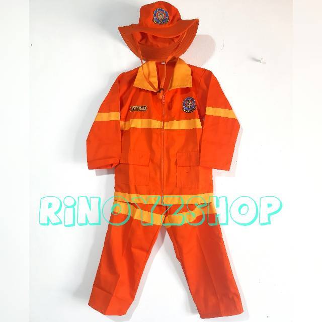 Jual Baju Damkar Anak / Baju Pemadam Kebakaran Anak /KOSTUM ANAK DAMKAR ...