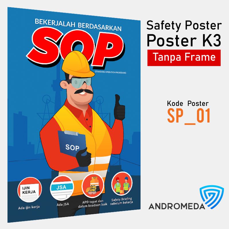 Jual Safety Poster K3 : SOP Ijin Kerja Prosedur Work Permit | Shopee Indonesia