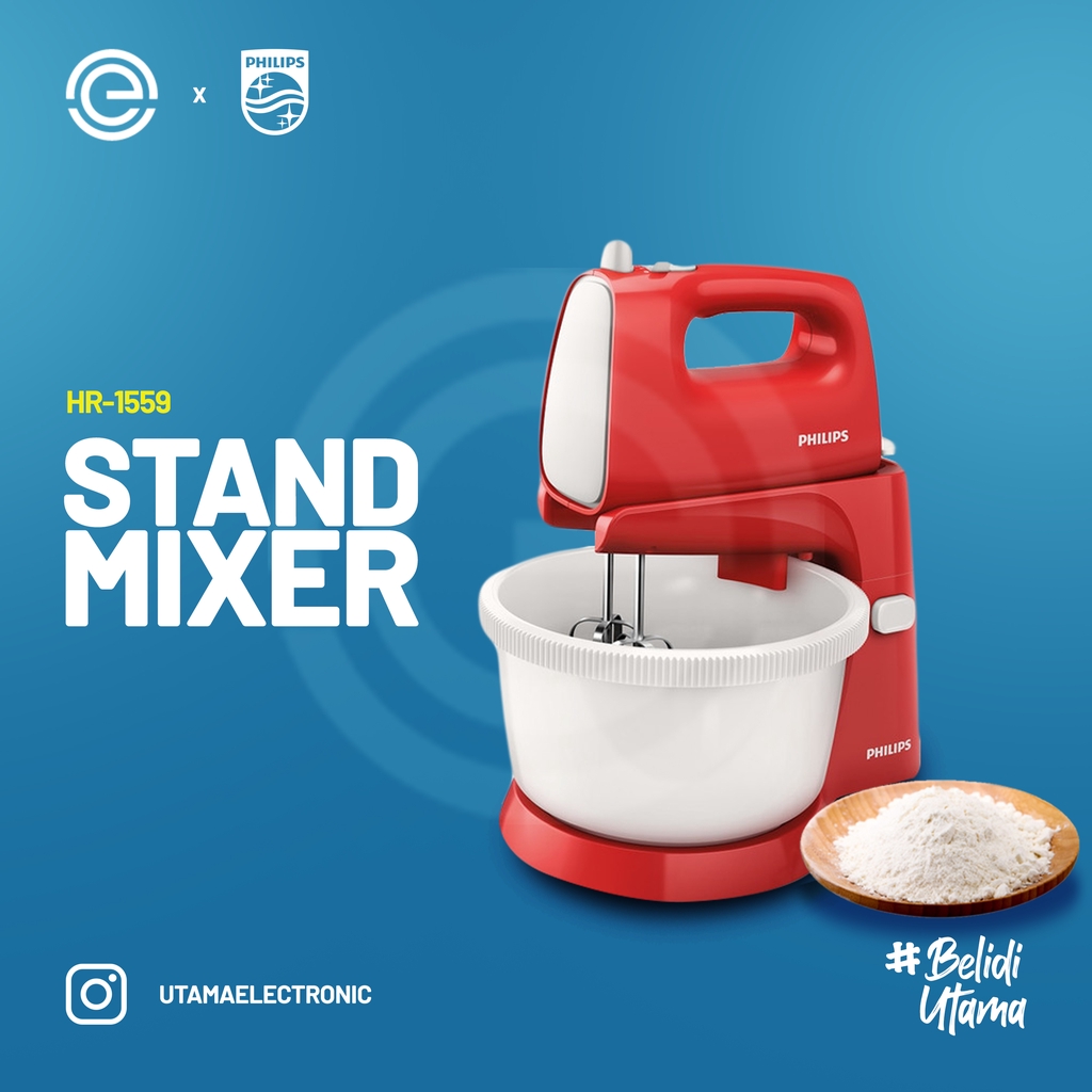 Jual PHILIPS Stand Mixer HR1559 - Merah | Shopee Indonesia