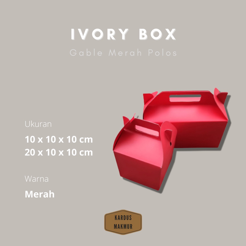 Jual Gable box full merah untuk box hampers imlek, valentine, natal ...