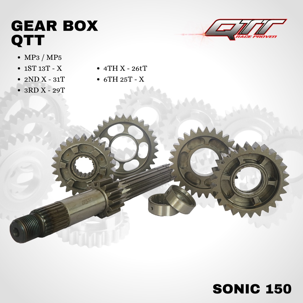 Jual Gear box Rasio QTT Sonic 150 MP3 / MP5 | Shopee Indonesia