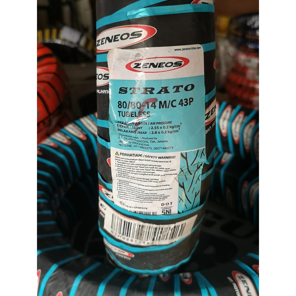 Jual ( RING 14 ) Ban Motor Zeneos 80 / 80 - 14 Strato Matic Mio Beat ...