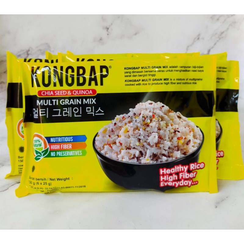 Jual Kongbap Multi Grain Mix Chia Seed & Quinoa 150g ( 6×25g ) Kongbab ...