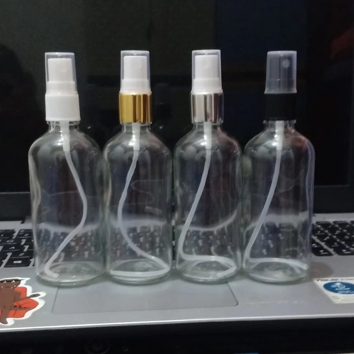 Jual botol spray 100ml kaca bening tebal - Spray Hitam, 50ml | Shopee Indonesia
