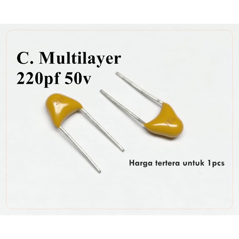Jual C 220pF 221 50V Kapasitor 220 pf 50 v Capacitor Multilayer ceramic ...
