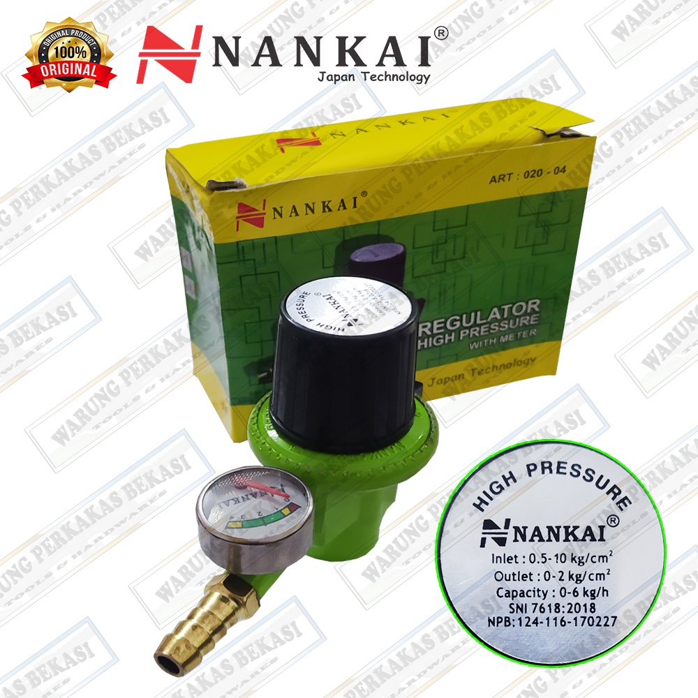 Jual Nankai Regulator Gas LPG High Pressure Set Lengkap Pengukur Meter | Shopee Indonesia