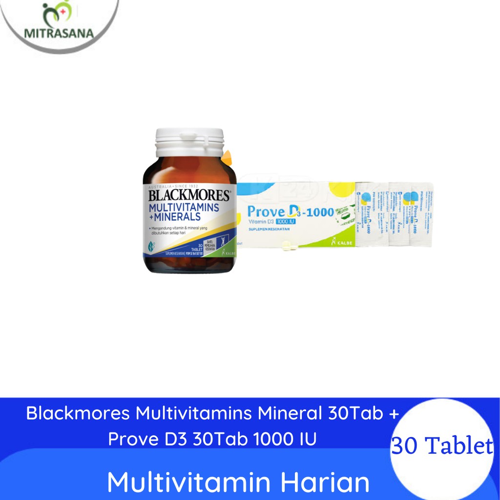 Jual Paket Vitamin Blakcmores Multivitamins Mineral 30 Tab + Prove D3 ...