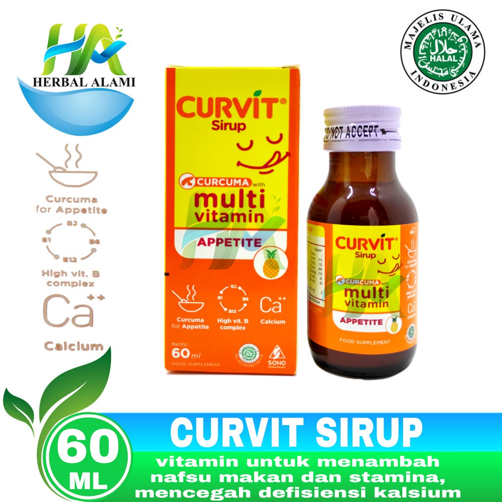 Jual Curvit Sirup Kecil 60 ml - Obat Vitamin Nafsu Makan Dewasa & Anak ...